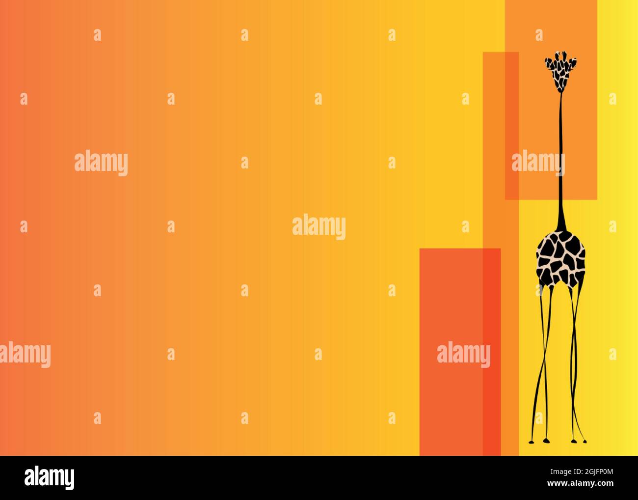 Vector image the giraffe body on the orange background, Giraffe Logo ...