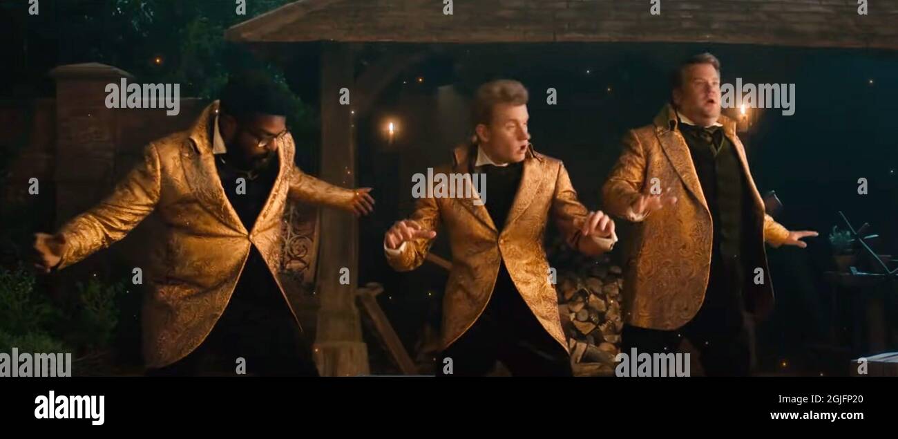 CINDERELLA, from left: Romesh Ranganathan, James Acaster, James Corden ...