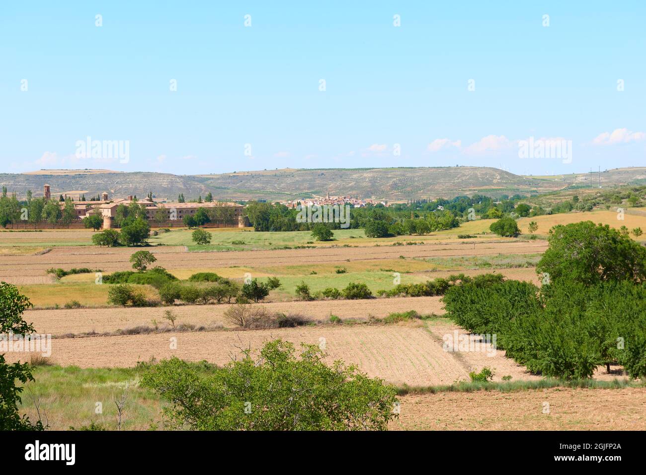 An illustration of the Monastery of Veruela and the village of Vera de ...