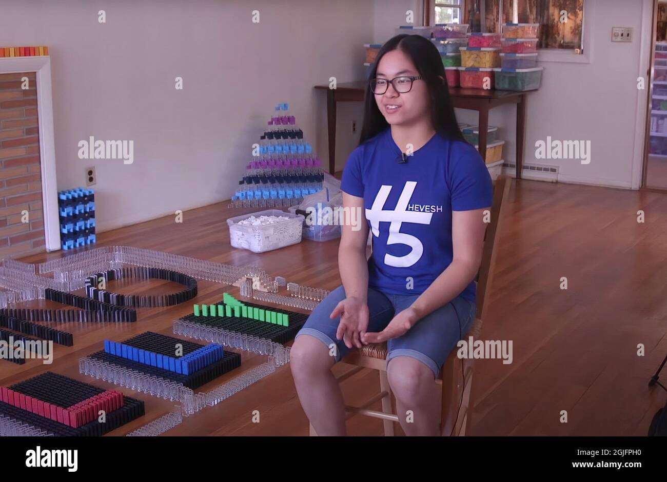 LILY TOPPLES THE WORLD, Lily Hevesh, domino artist, 2021. © Discovery+ ...