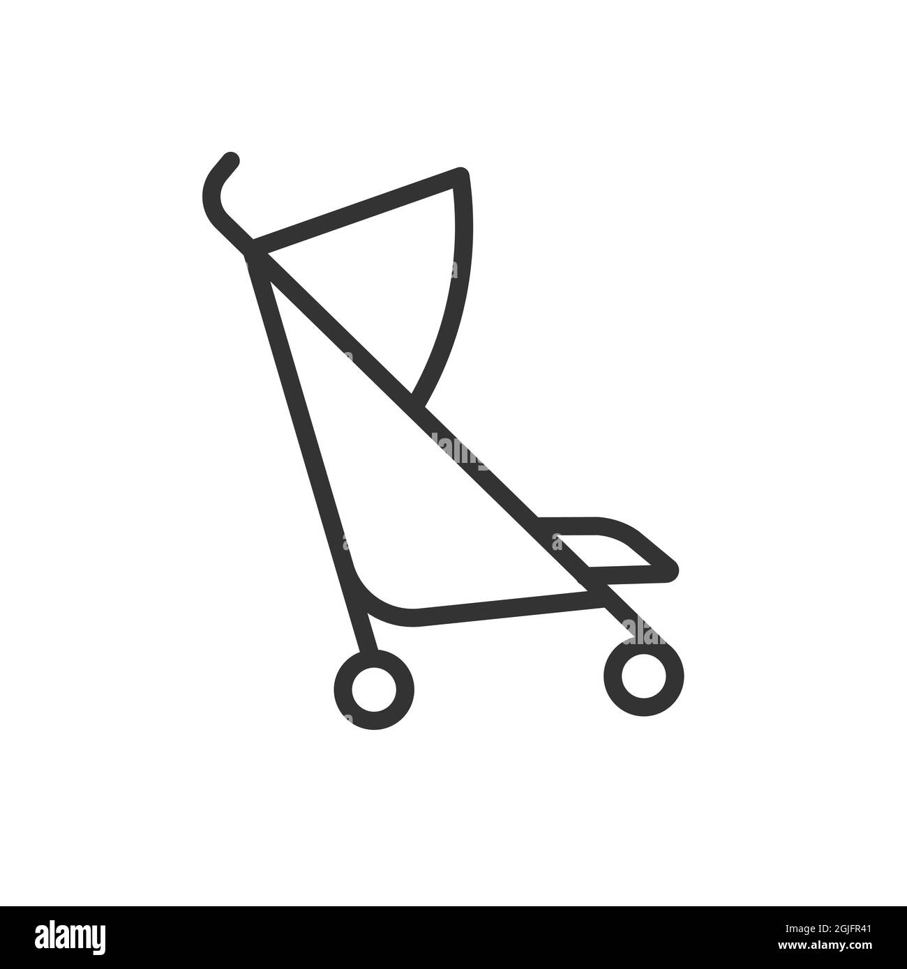 Baby stroller icon outline vector sign isolated on white background ...