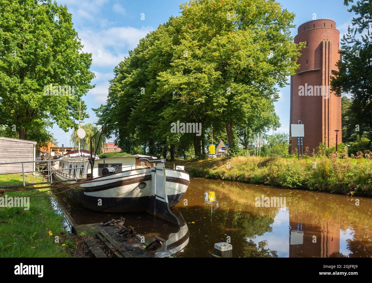 Scenery with water tower at dutch city Stadskanaal in Province ...