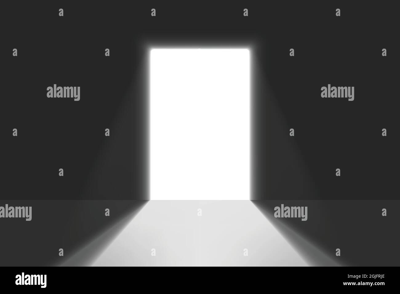 Open door light in a dark room. Bright doorway background Stock Vector ...