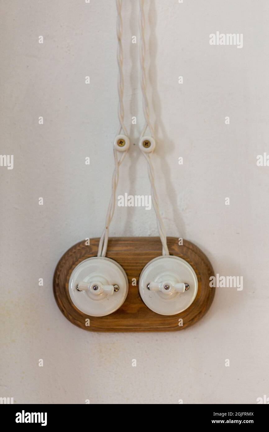 Old electric switch on white hi-res stock photography and images - Alamy