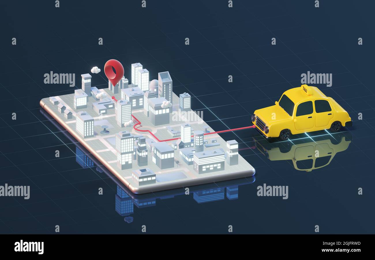 Intelligent phone and mobile phone location , 3d rendering. Computer ...