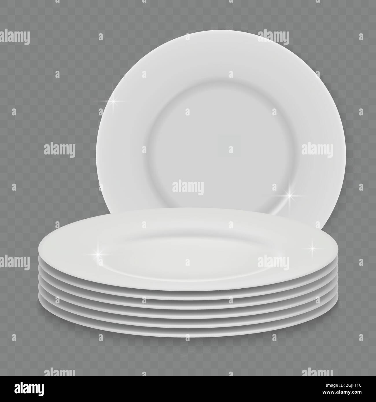 3d realistic white clean dish plate isolated on transparent background ...