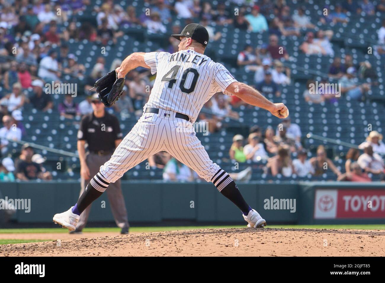 Denver CO, USA. 8th Sep, 2021. Colorado pitcher Tyler Kinley (40 ...