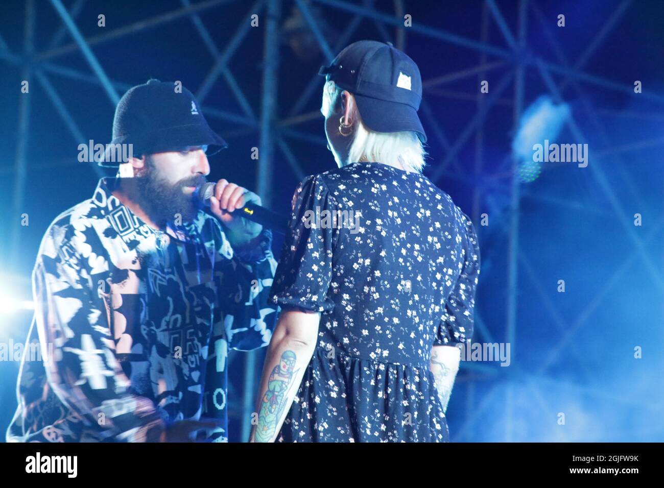 SEPTEMBER 2, 2021 - GENOA, ITALY: Italian band Coma Cose play live at ...