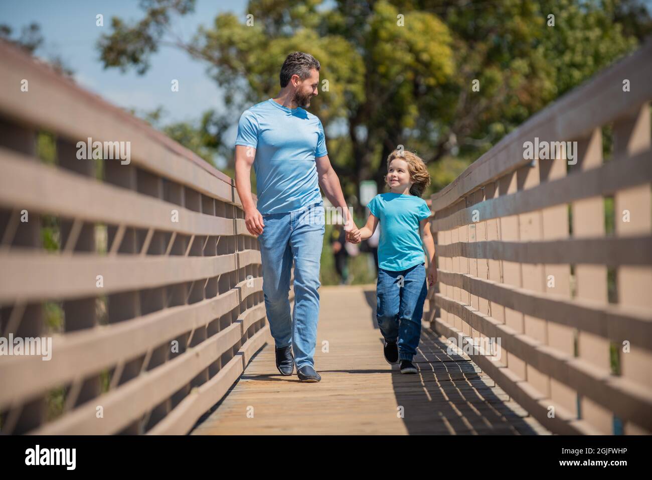 Father walking with his son hi-res stock photography and images - Alamy