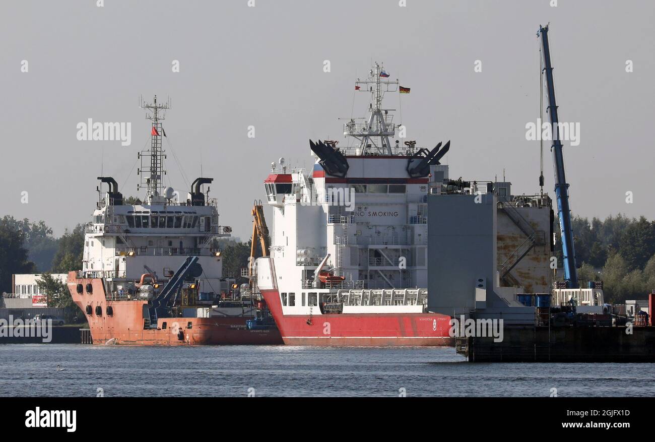 Rostock, Germany. 09th Sep, 2021. The two Russian offshore special ...