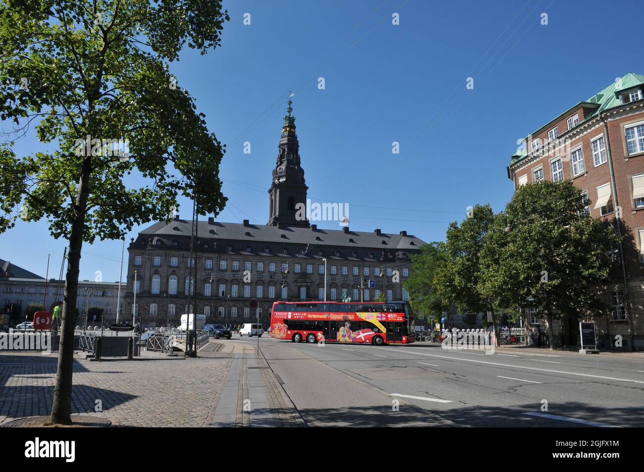 Copenhagen, Denmark.,09 September 2021/Hop on hop off sight seeing bus ...
