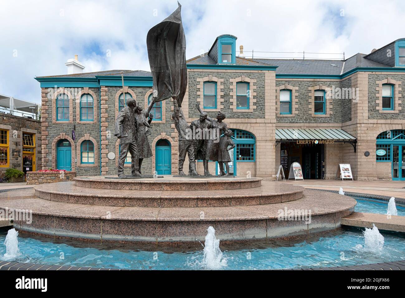 Liberation channel square st helier islands hi-res stock photography ...