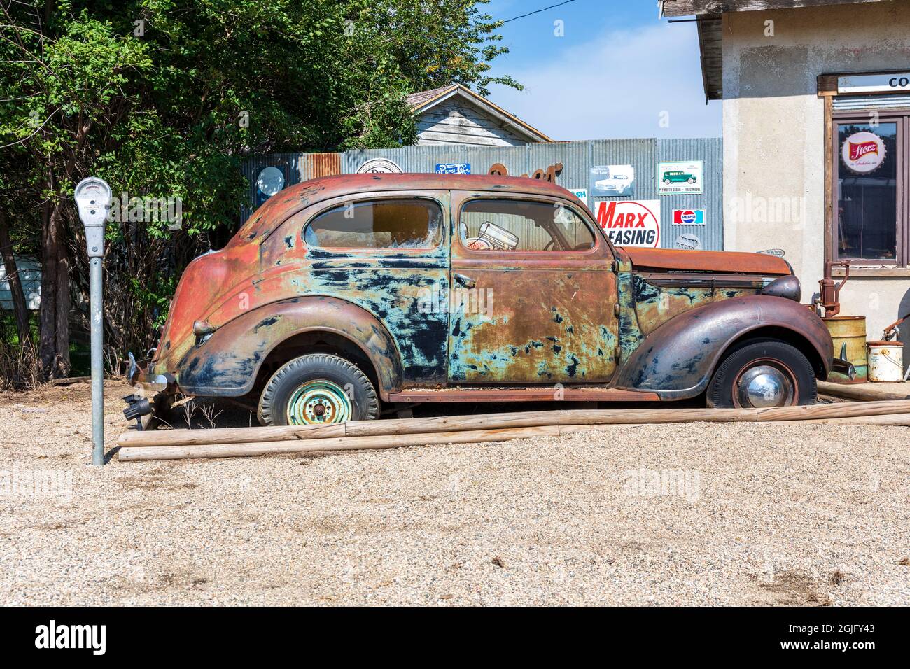 BEAVER CREEK, MN, USA-22 AUGUST 2021: Vintage 1938 Plymouth 2-door ...
