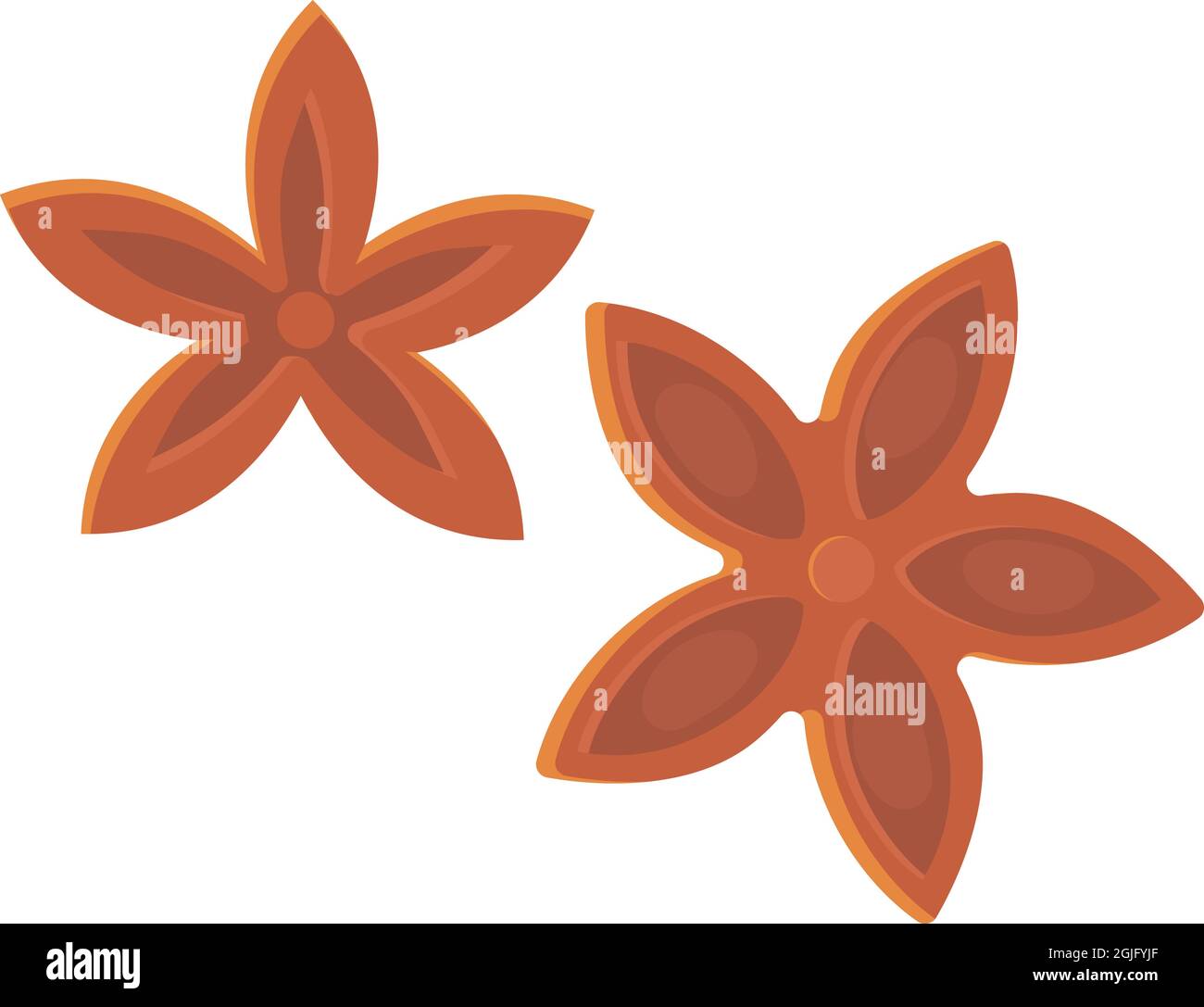 Star anise spice illustration isolated on white background in flat ...