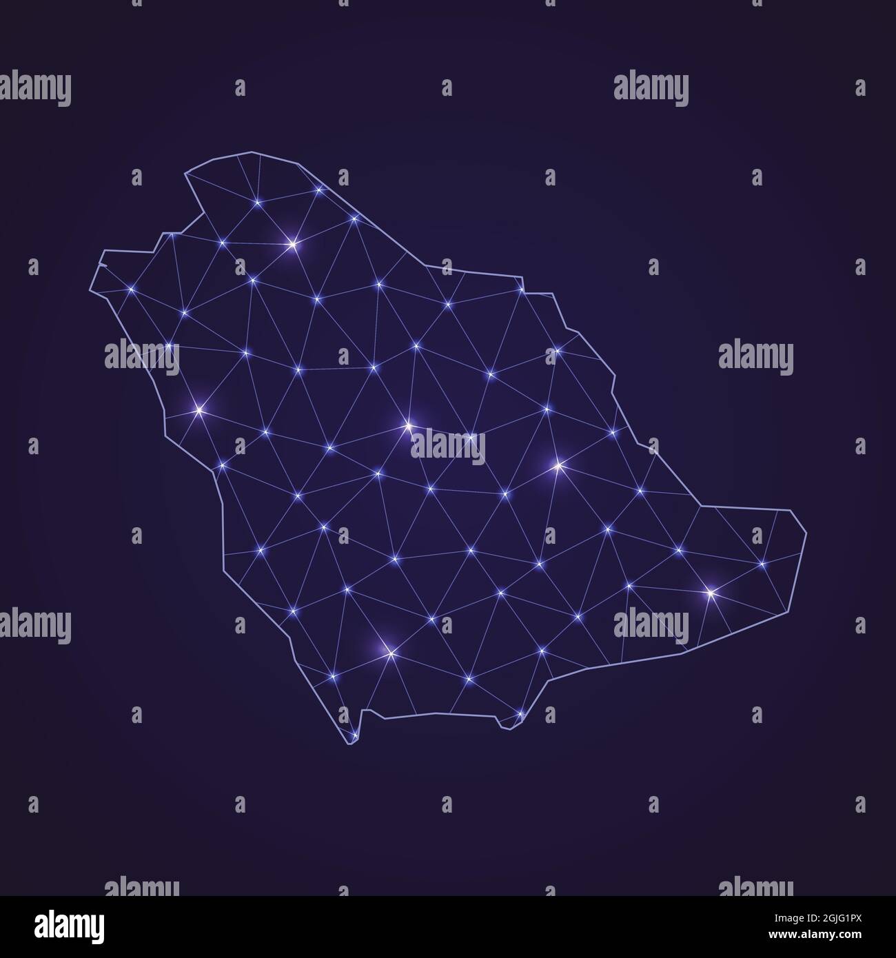 Digital network map of Saudi Arabia. Abstract connect line and dot on ...