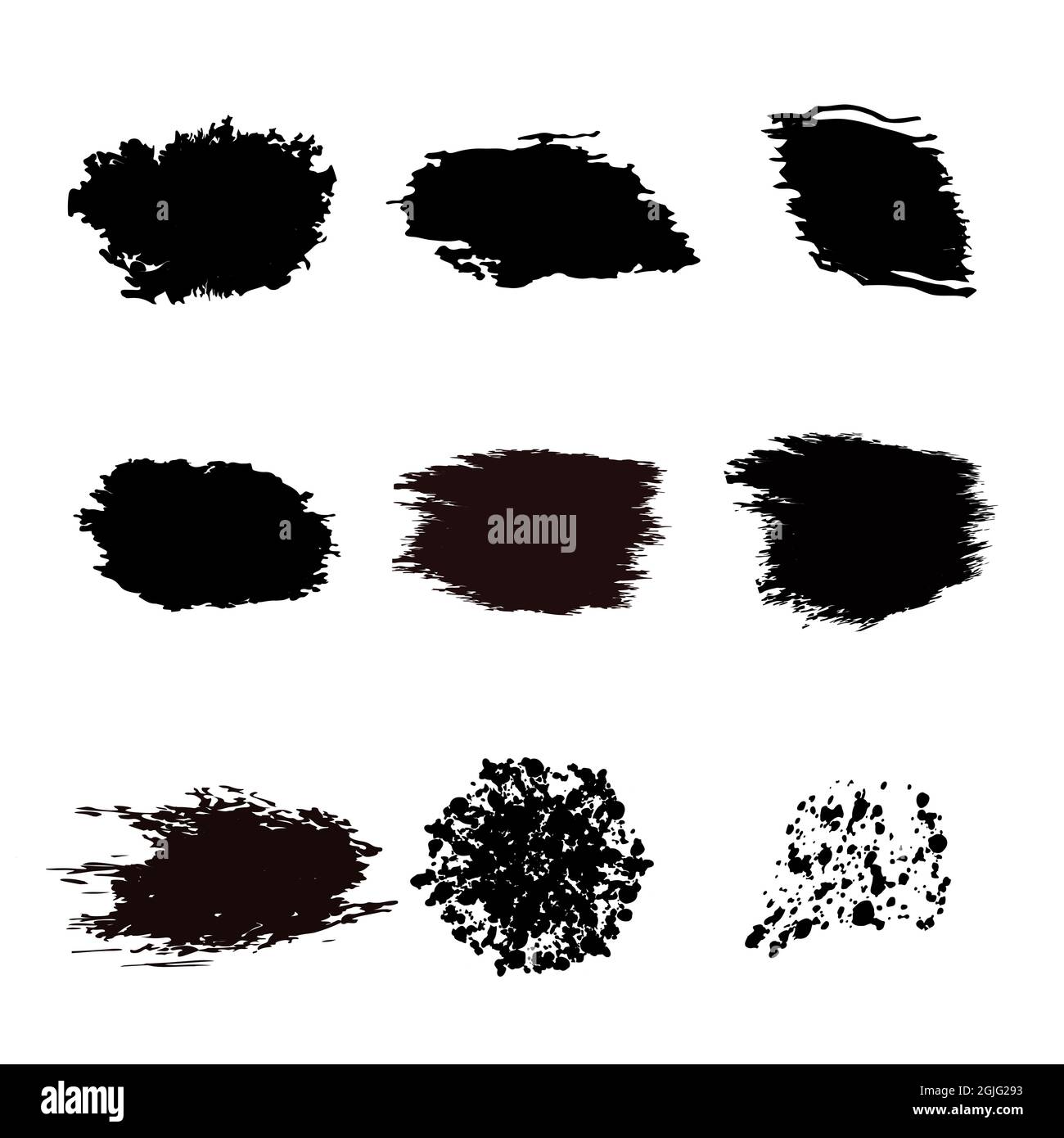 Abstract set of ink splatters. Isolated vector illustration for your ...
