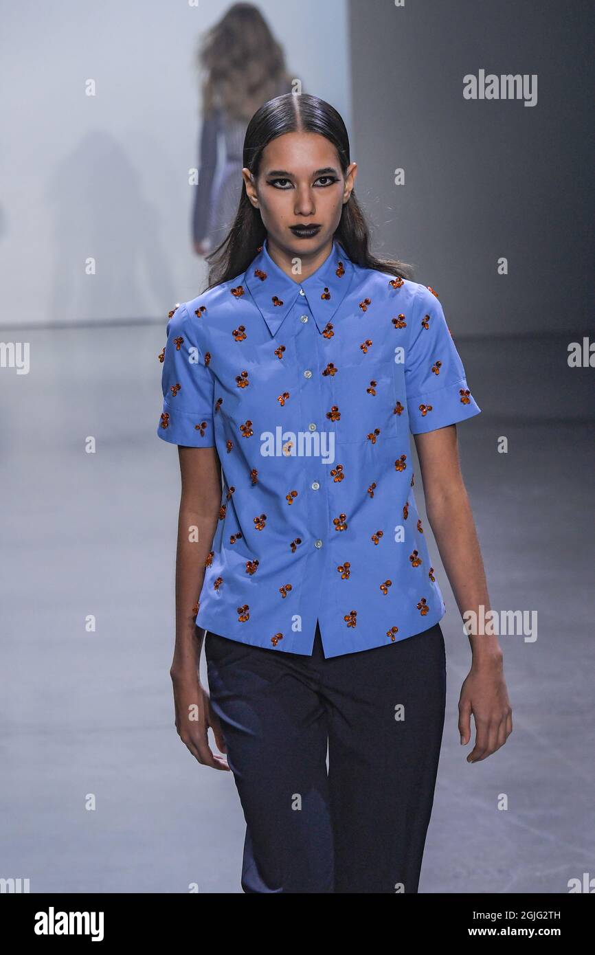New York, United States. 08th Sep, 2021. A model walks the runway at ...