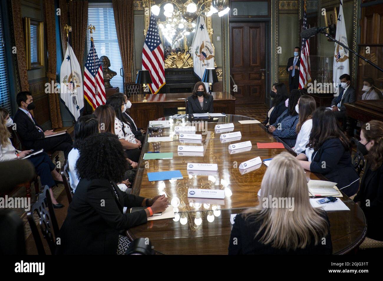 Vice President Kamala Harris makes opening remarks about the impact of ...