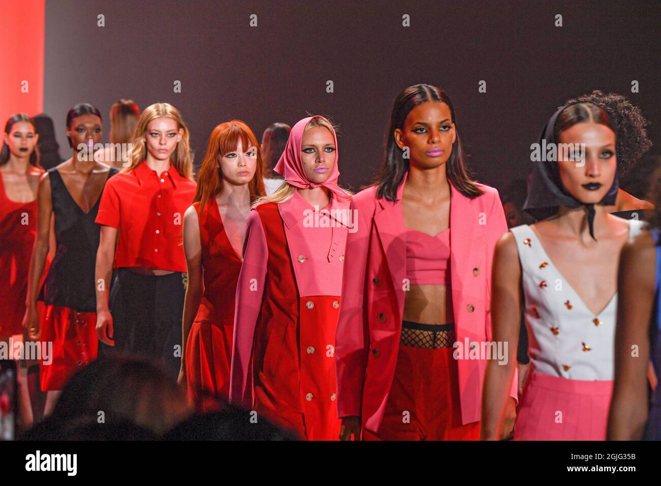 New York, United States. 08th Sep, 2021. Models walk the runway at the ...