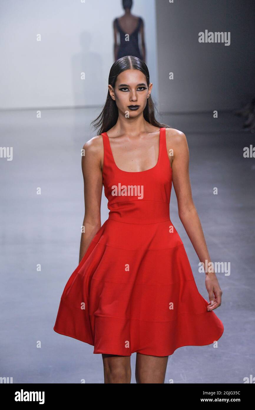 New York, United States. 08th Sep, 2021. A model walks the runway at ...