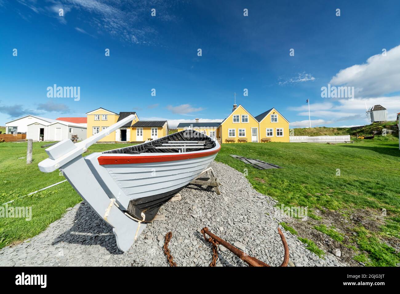 Vigurbreidur, the oldest seaworthy boat in Iceland, Vigur Island ...
