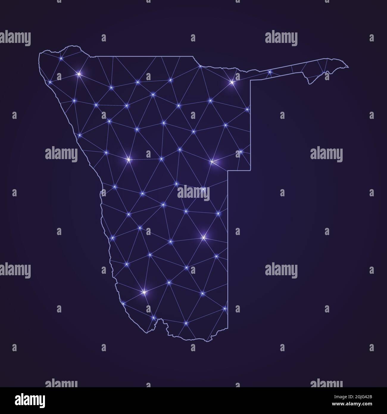Digital network map of Namibia. Abstract connect line and dot on dark background Stock Vector ...