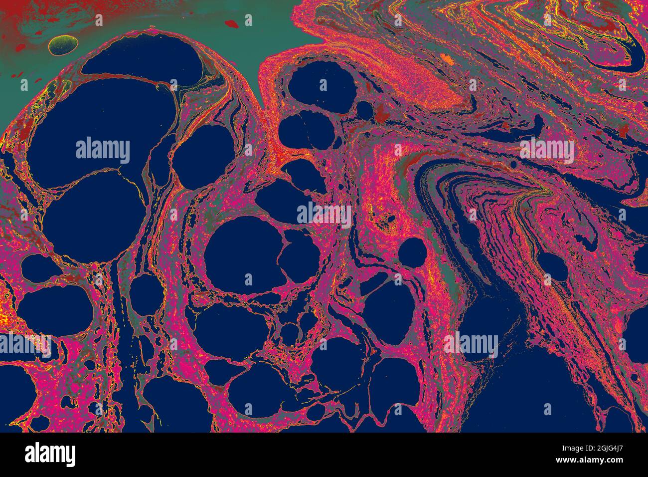 Illustration of a mixture of colors on a texture with different shapes ...