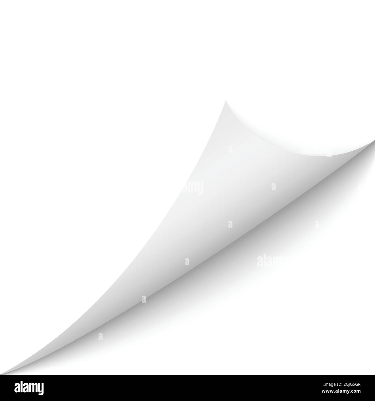 Curled corner of paper page with shadow. Vector illustration Stock ...