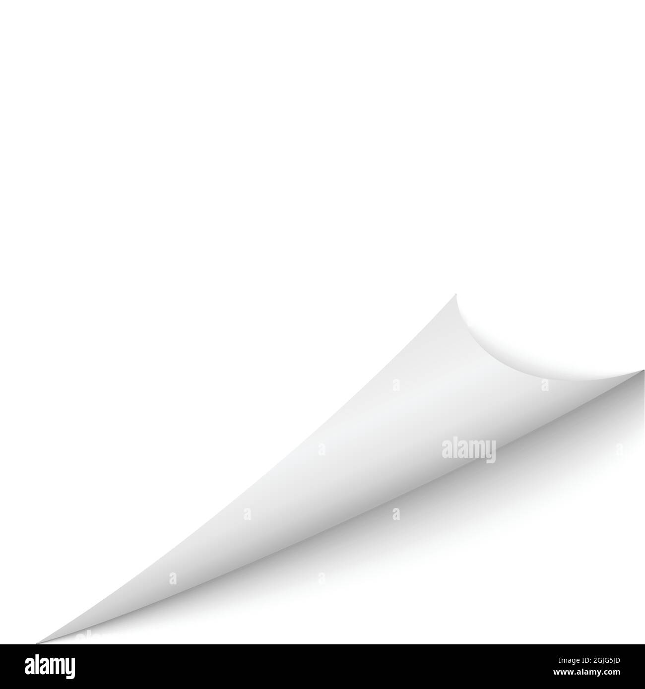 Curled corner of paper page with shadow. Vector illustration Stock ...