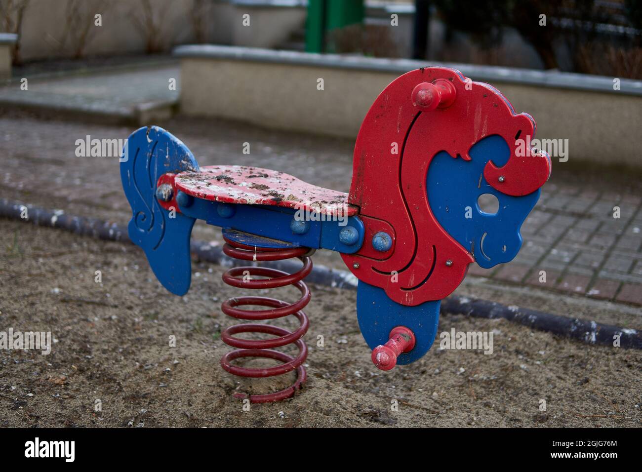 Playground covered in birds poop Stock Photo - Alamy