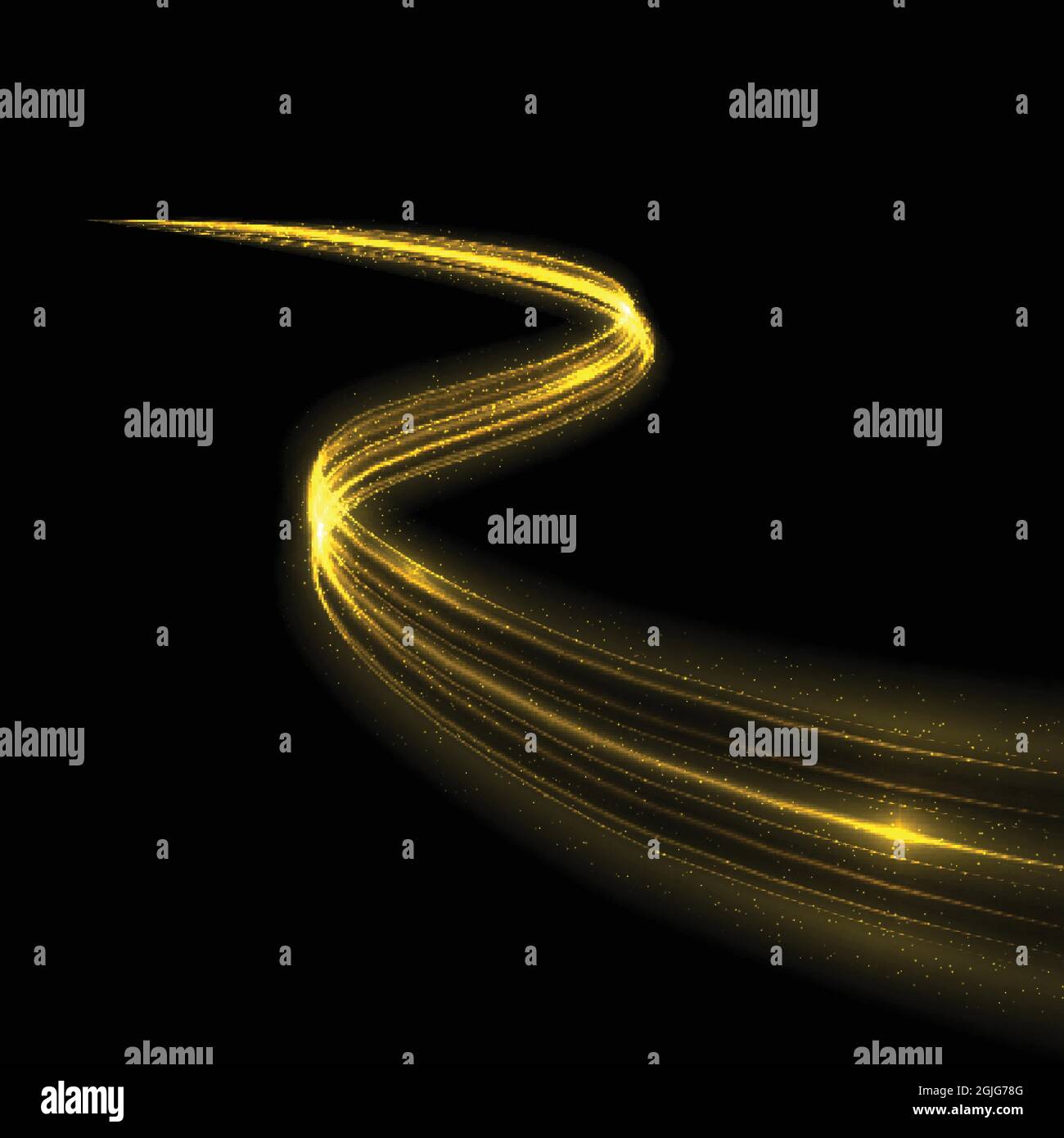 Glow light trail effect. Glowing flash trace isolated with magic dust ...