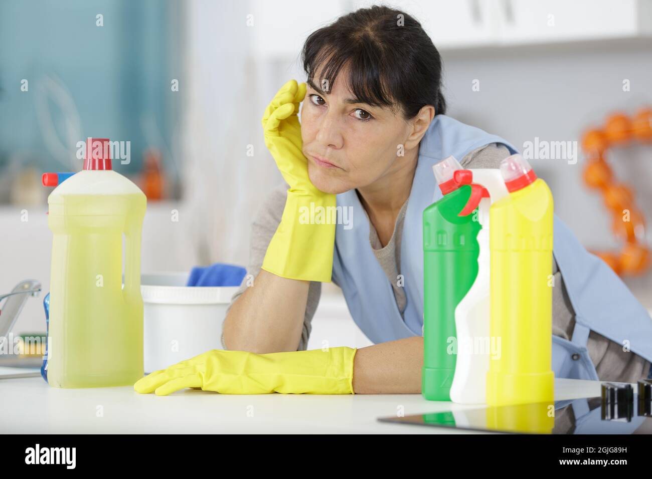 a tired adult woman portrait Stock Photo - Alamy