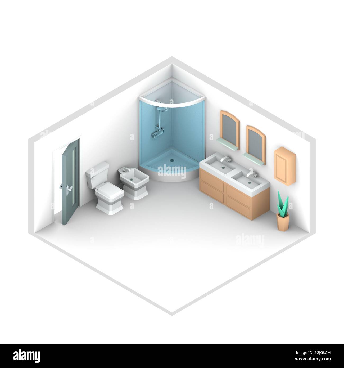 Vector isometric low poly room icon hi-res stock photography and images ...