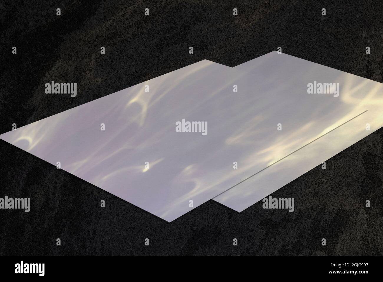Two empty horizontal rectangle poster mockup on black background Stock ...