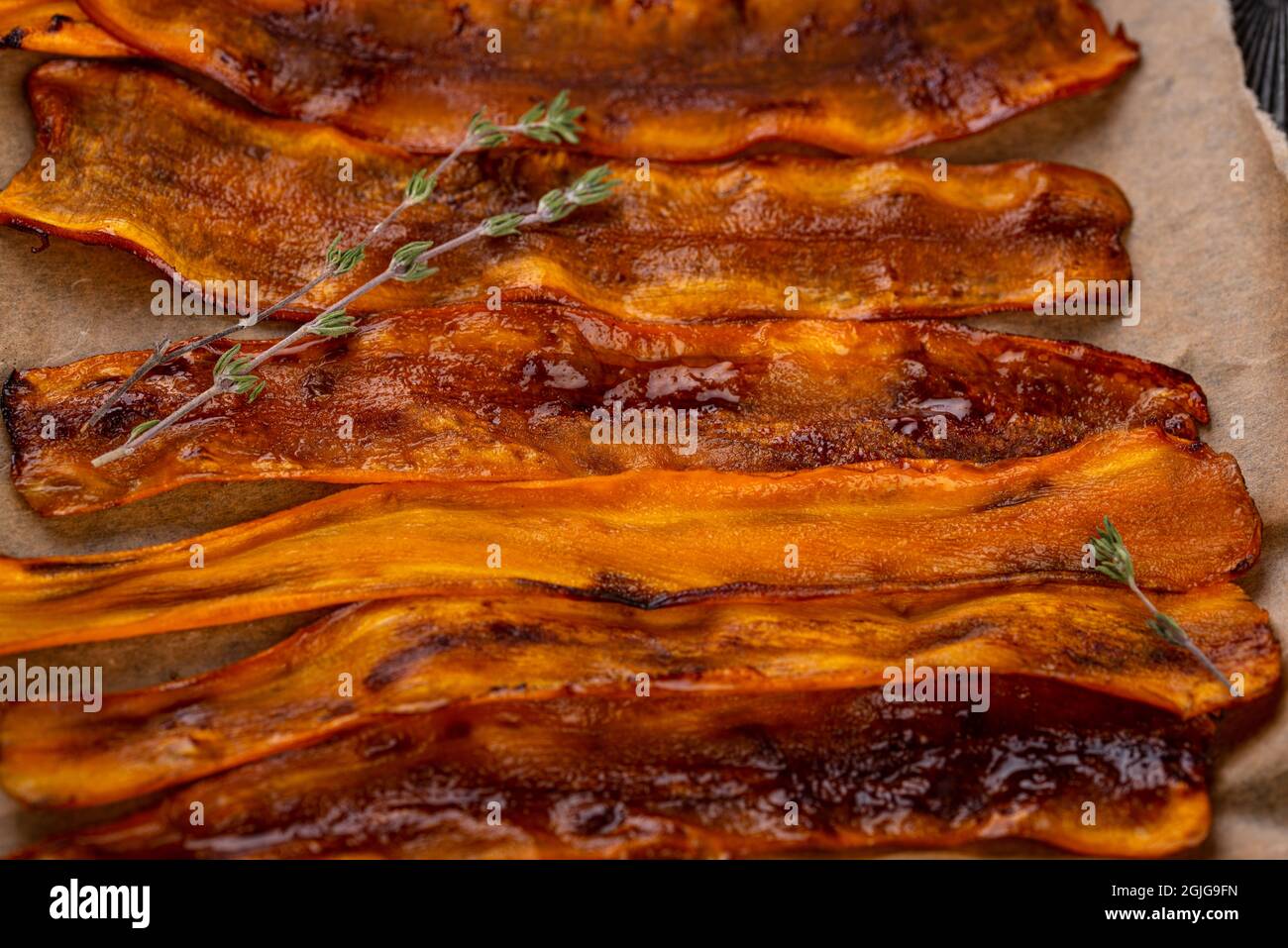 Plant based vegetarian bacon from carrot Stock Photo - Alamy