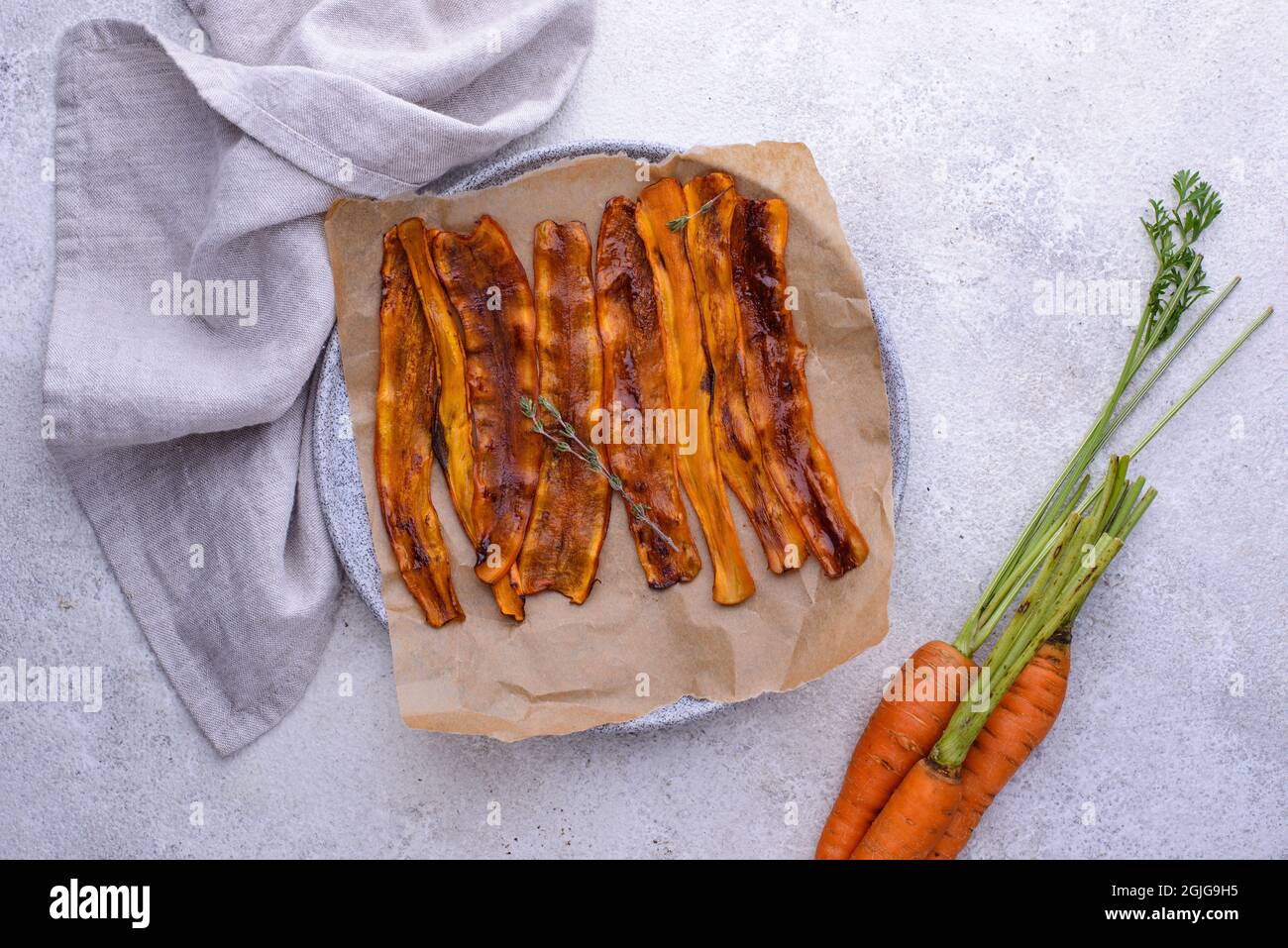Plant based vegetarian bacon from carrot Stock Photo - Alamy