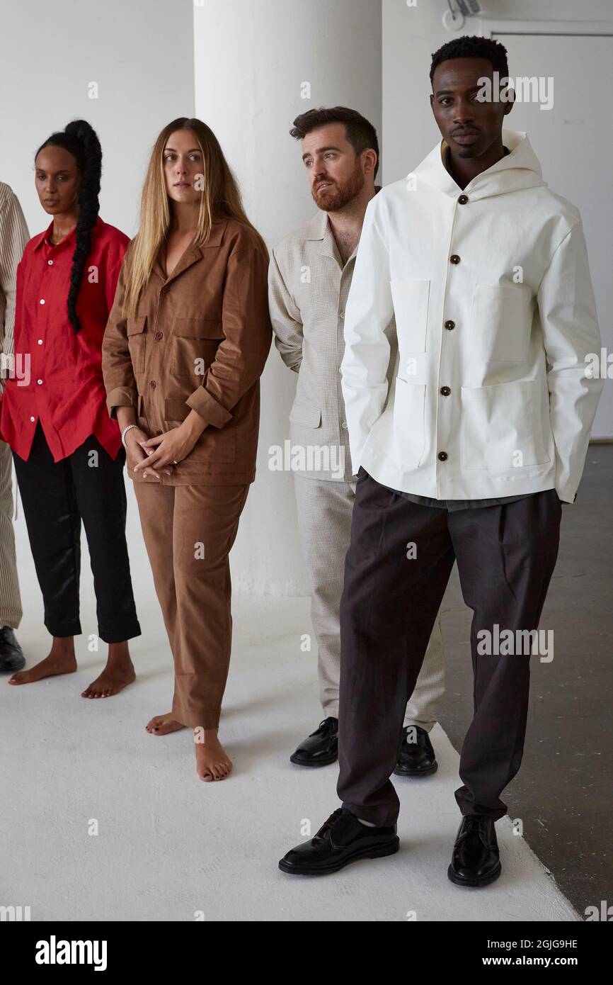New York, New York, USA. 8th Sep, 2021. Models showcase at the Front of ...