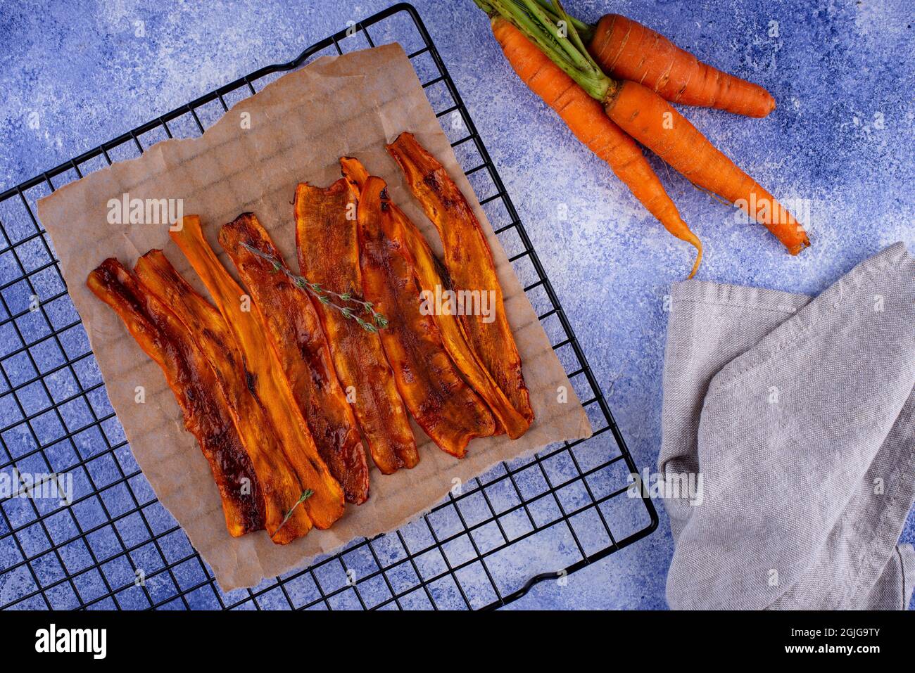 Plant based vegetarian bacon from carrot Stock Photo - Alamy