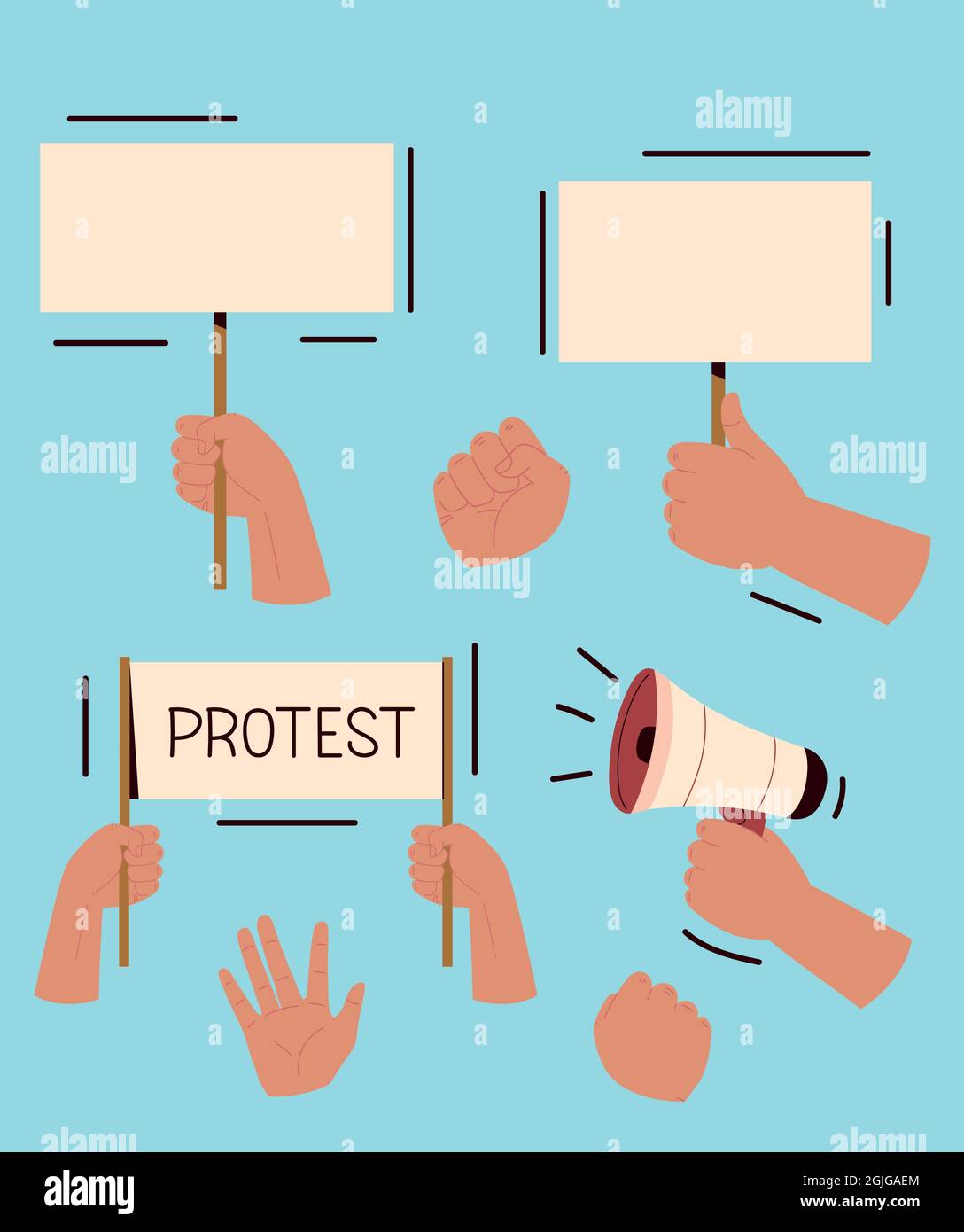set of protest hands Stock Vector Image & Art - Alamy