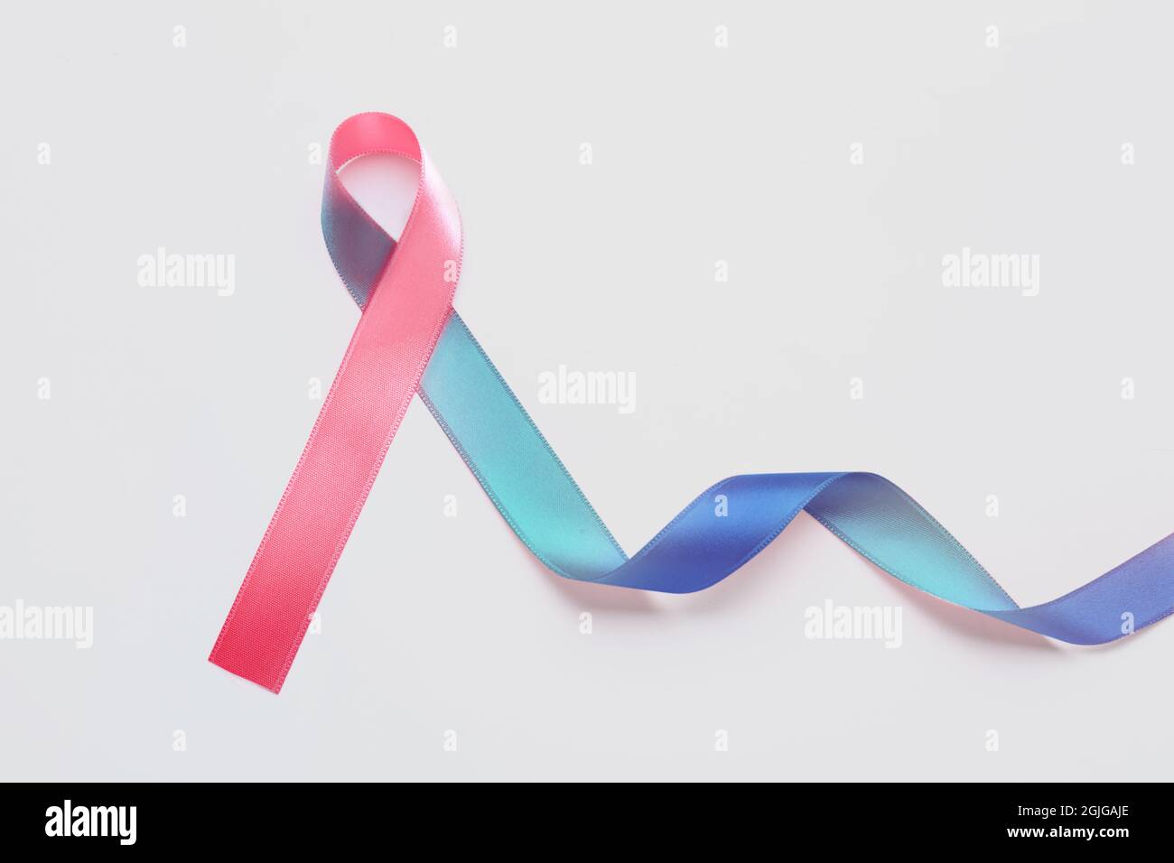 Colorful ribbon on white background. Thyroid cancer awareness concept ...