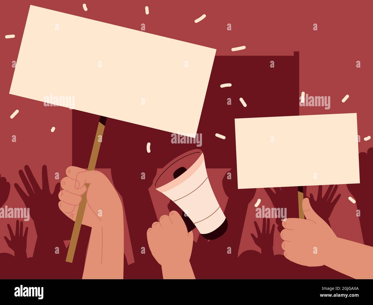 protester hands with megaphone Stock Vector Image & Art - Alamy