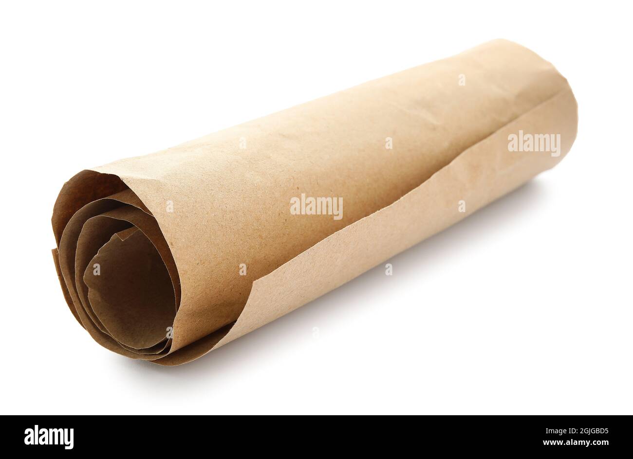 Rolled cardboard sheet on white background Stock Photo - Alamy
