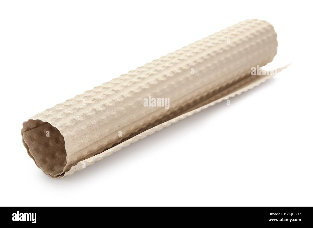 Rolled cardboard sheet on white background Stock Photo - Alamy