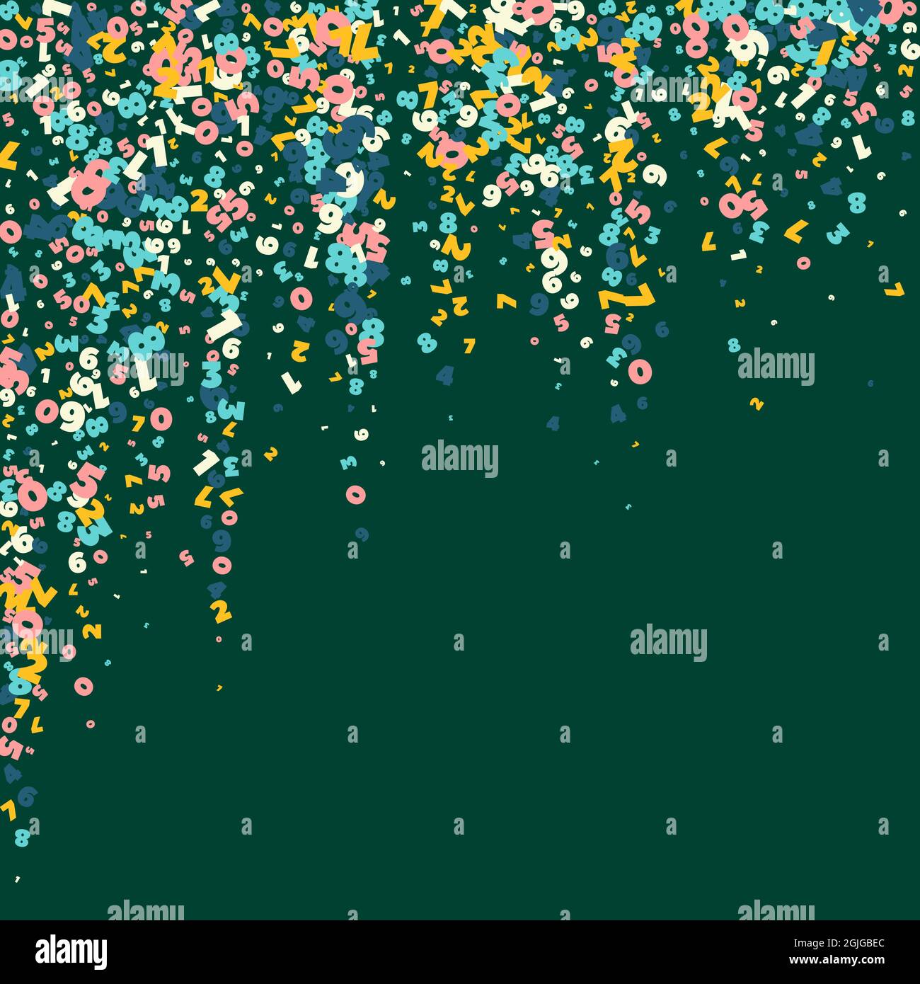 Falling light numbers. Math study concept with flying digits ...