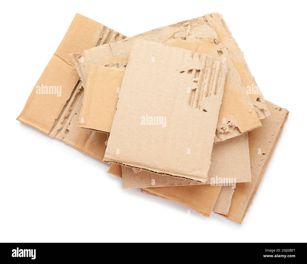 Pieces of cardboard on white background Stock Photo - Alamy