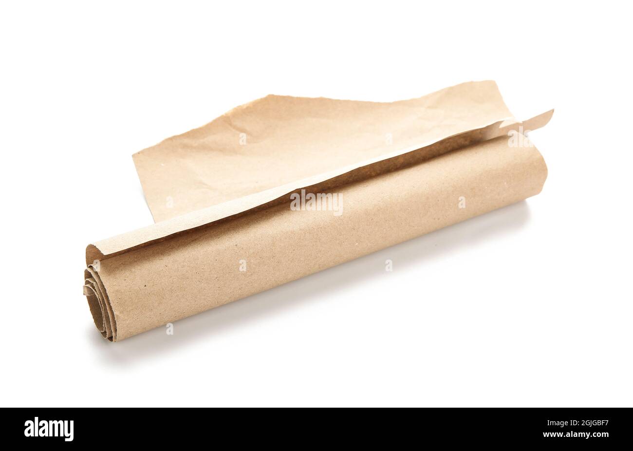 Rolled cardboard sheet on white background Stock Photo - Alamy