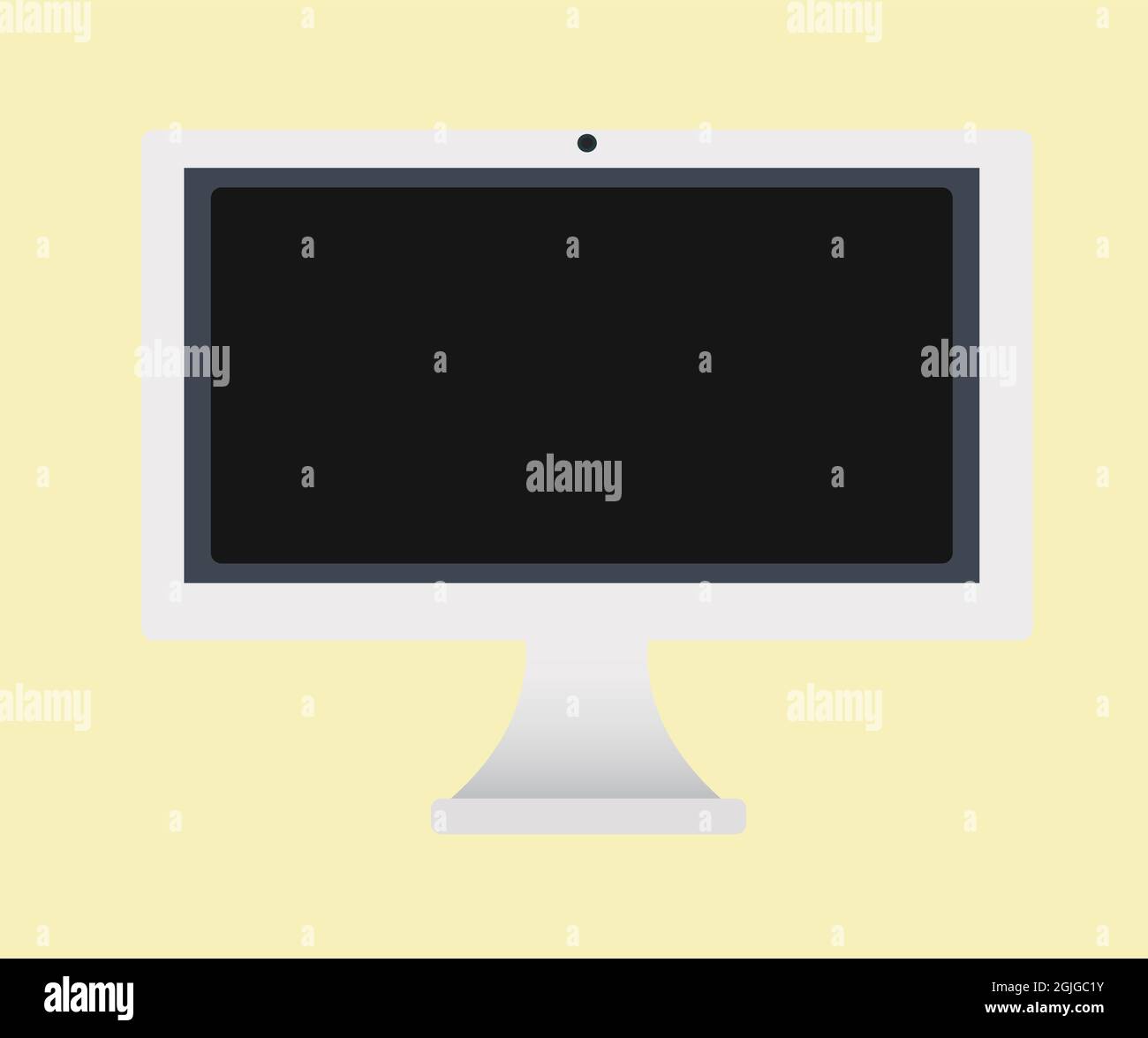 Isolated Computer Icon on Flat Yellow Background Stock Vector Image ...