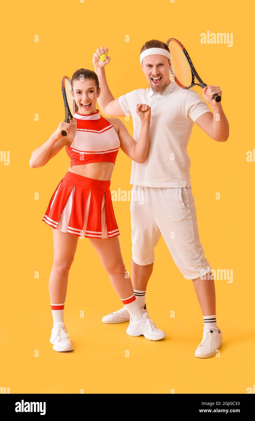 Girl cheering tennis match hi-res stock photography and images - Alamy