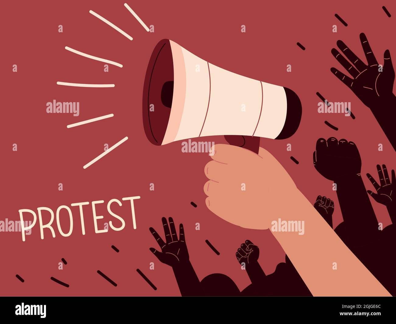 protest megaphone in hand Stock Vector Image & Art - Alamy