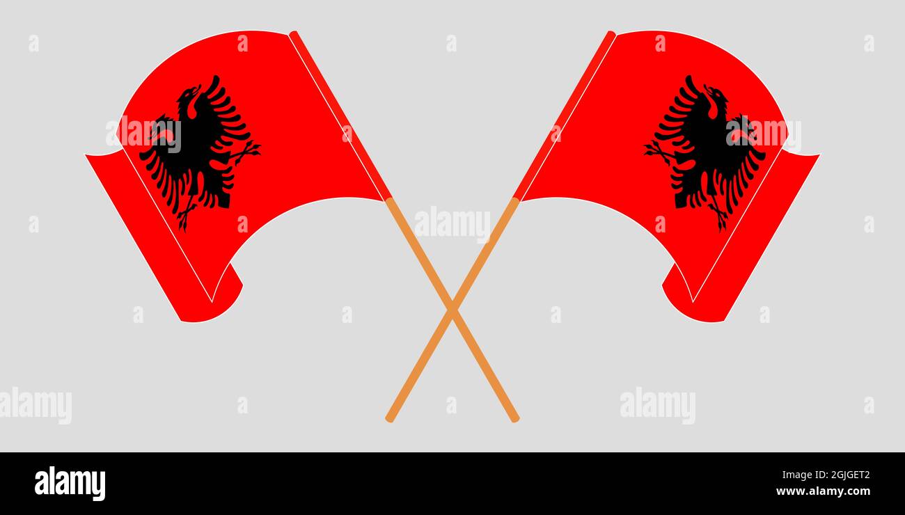 Crossed and waving flags of Albania Stock Vector Image & Art - Alamy